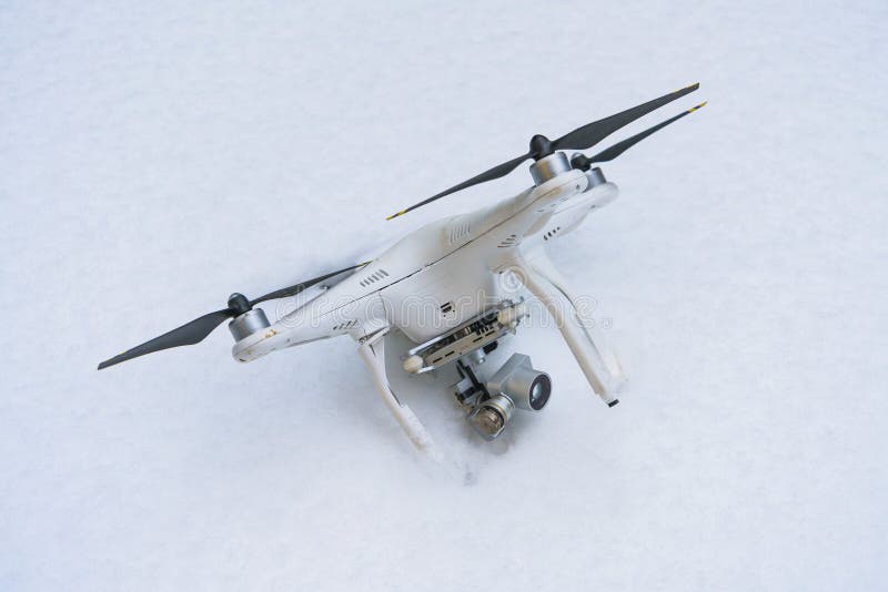 The Crashed Drone. Fallen in Snow. Phantom 3. Editorial Photography ...