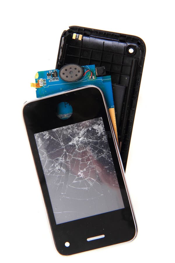 Crashed mobile phone stock photo. Image of display, keyboard - 7777046