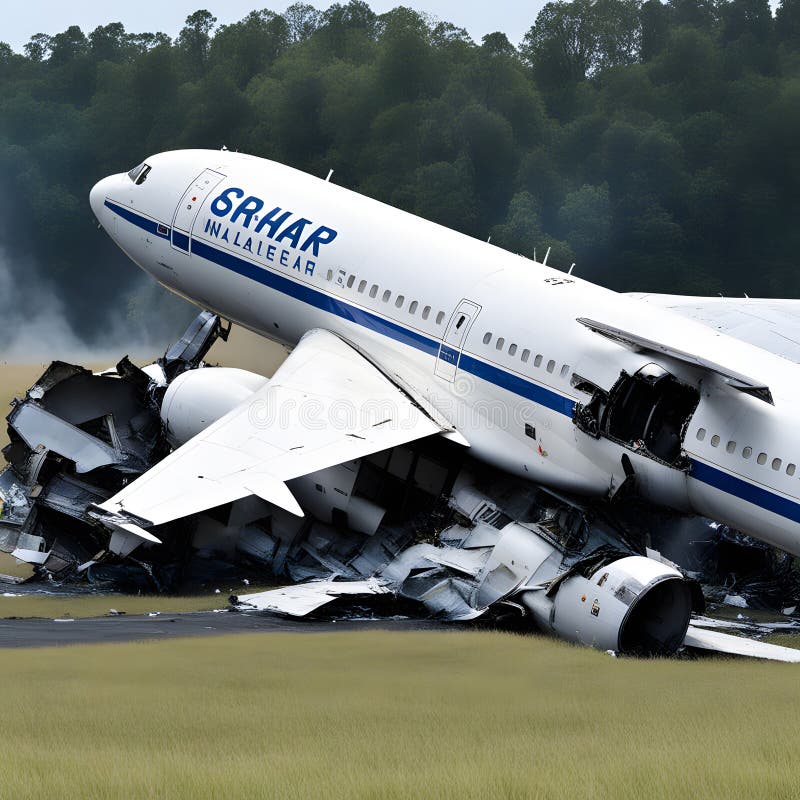 Crashed Airplane, Ai-generatet Stock Illustration - Illustration of ...