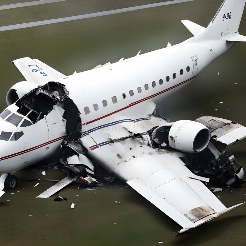 Crashed Airplane, Ai-generatet Stock Illustration - Illustration of ...