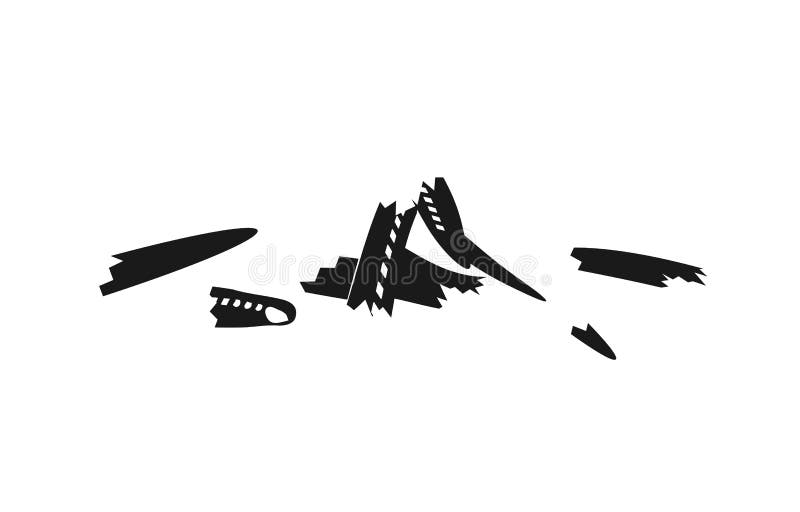 Crashed Plane in an Open Field, Vector Stock Vector - Illustration of ...