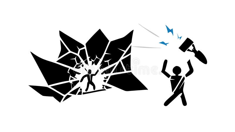 Crashing through Barriers, Vector Design Generative AI Stock Vector ...