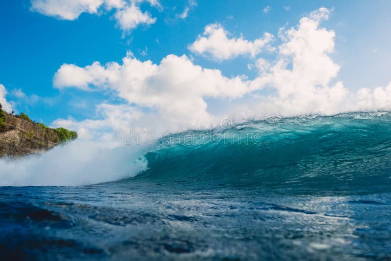 Crashing Blue Wave in Ocean. Breaking Barrel Wave Stock Image - Image ...