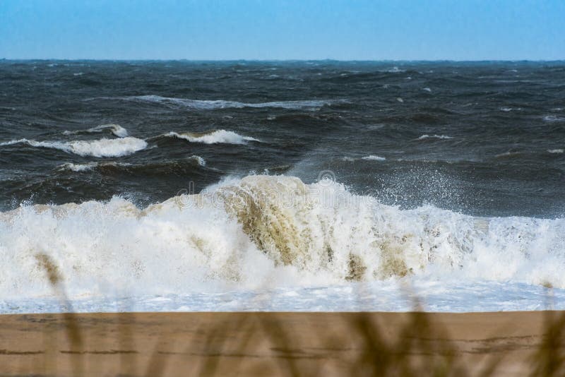 Crashing Breakers during Hurricane Hermine Stock Image - Image of ...