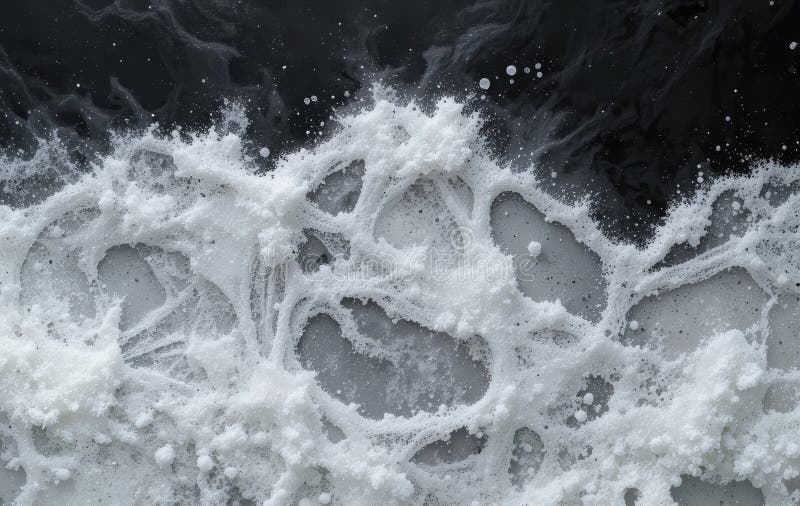 Crashing Wave Foam Texture on Dark Water Creates Abstract Pattern Stock ...