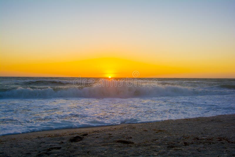 Crashing Waves Sunset Over the Ocean Stock Photo - Image of wave ...