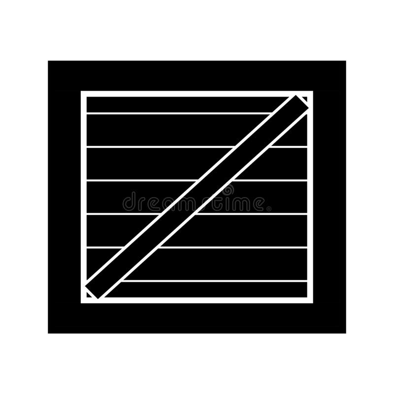 Crate Box Silhouette. Black and White Icon Design Elements on Isolated ...