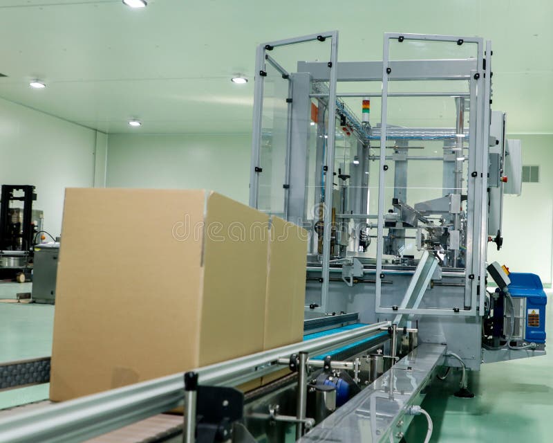 Crate Conveyor from Crate Forming Machine Stock Image - Image of gauge ...