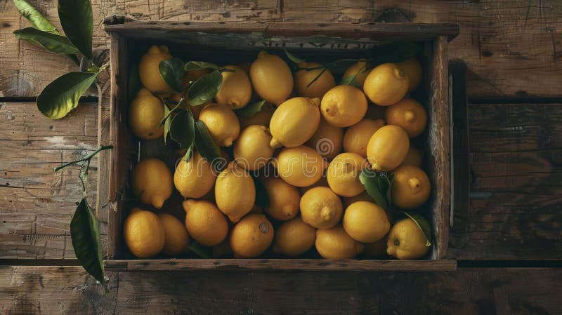 Crate Full of Fresh Lemons. AI Generated Stock Image - Image of ...