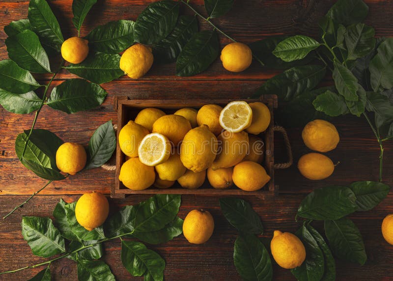 Crate full of lemons stock photo. Image of rustic, food - 278900992