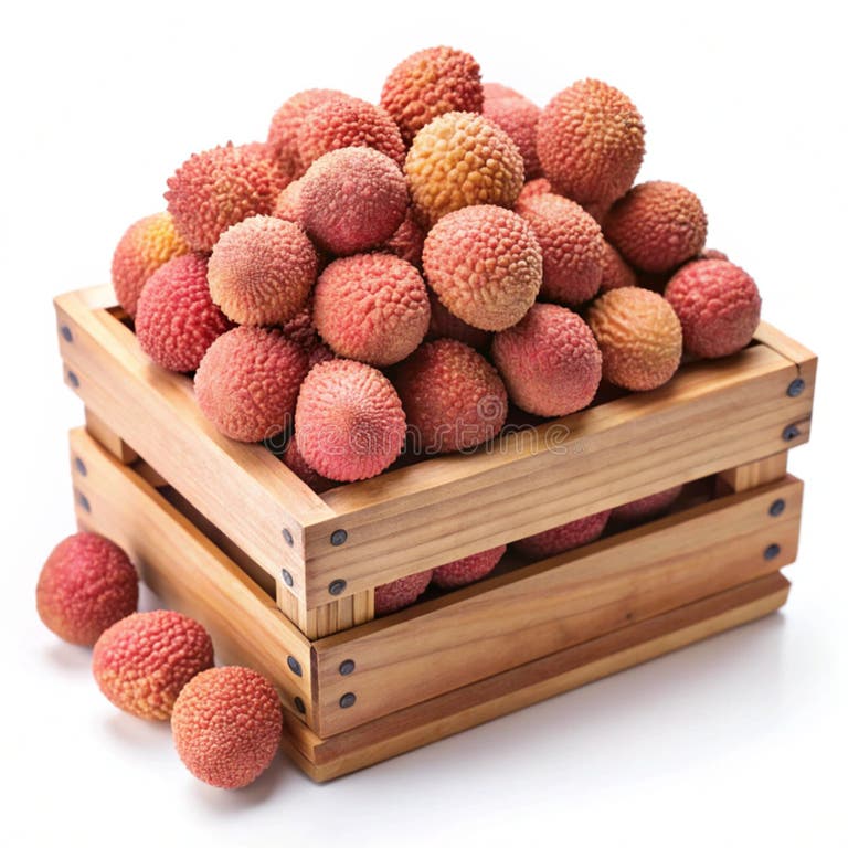 A crate of Lychees stock illustration. Illustration of gourmet - 358268702