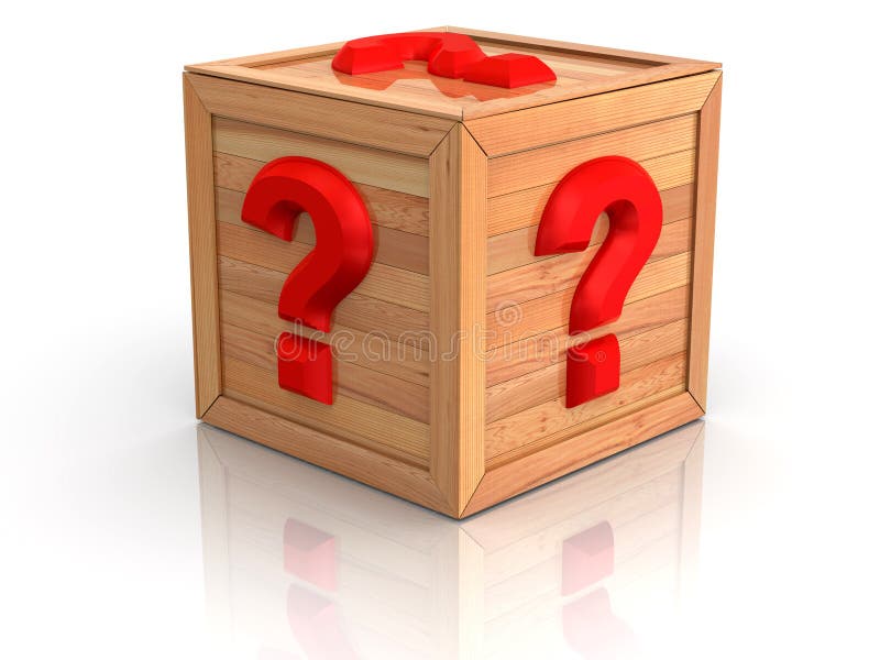 Crate with question stock illustration. Illustration of package - 10628379