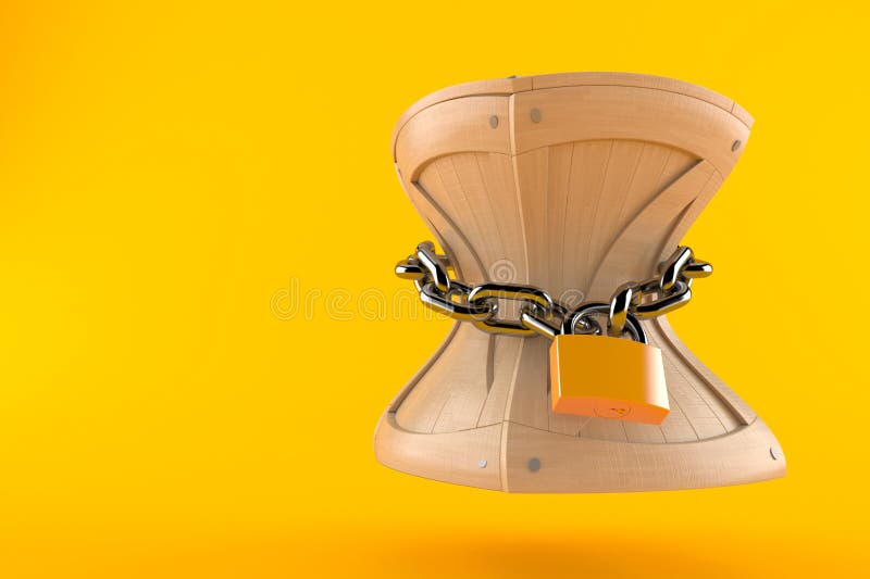 Crate with Tight Chain and Padlock Stock Illustration - Illustration of ...