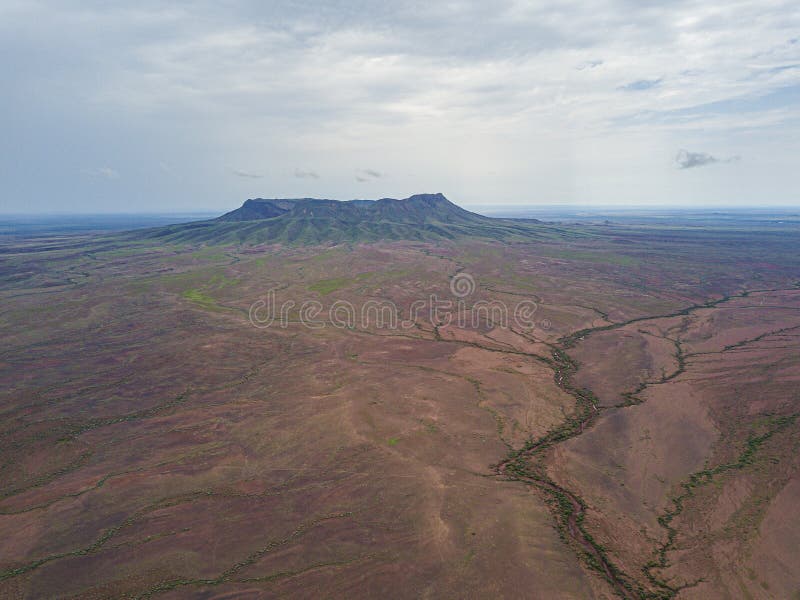 The Crater of the Brukkaros Extinct Volcano in Namibia Stock Image ...