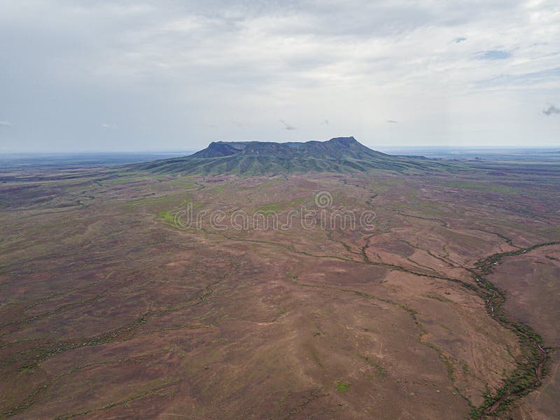 The Crater of the Brukkaros Extinct Volcano in Namibia Stock Photo ...