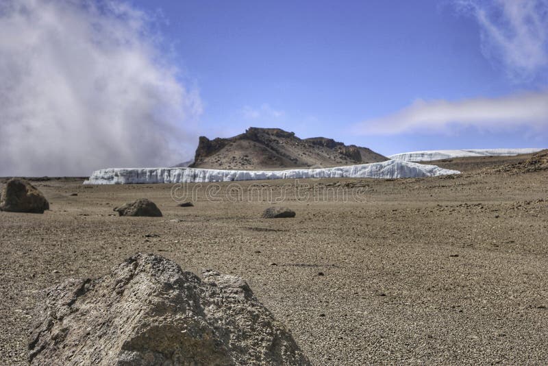 Crater Camp Kilimanjaro with View To Uhuru Peak Stock Photo - Image of ...