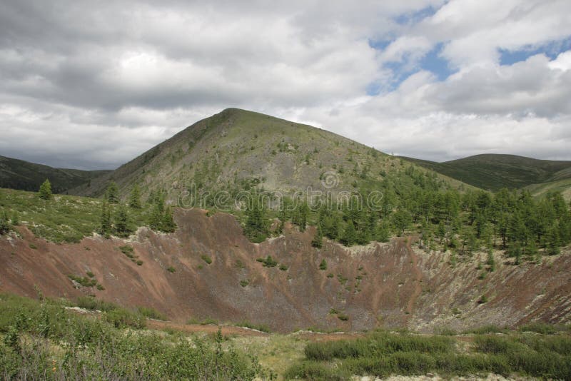 Crater of an Extinct Volcano Stock Photo - Image of blue, sayan: 18525740