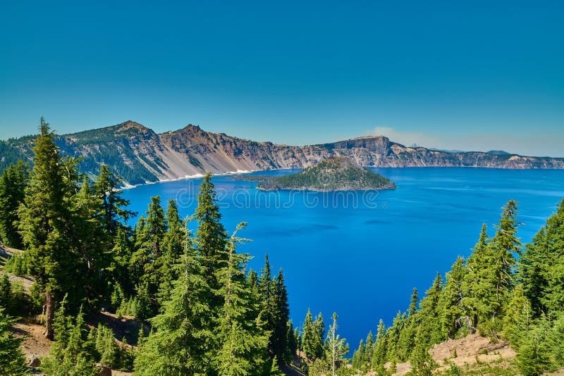 Crater Lake at Crater Lake National Park Stock Image - Image of space ...