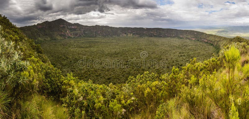Crater of Longonot Volcano, Ken Stock Photo - Image of outdoor, scenery ...