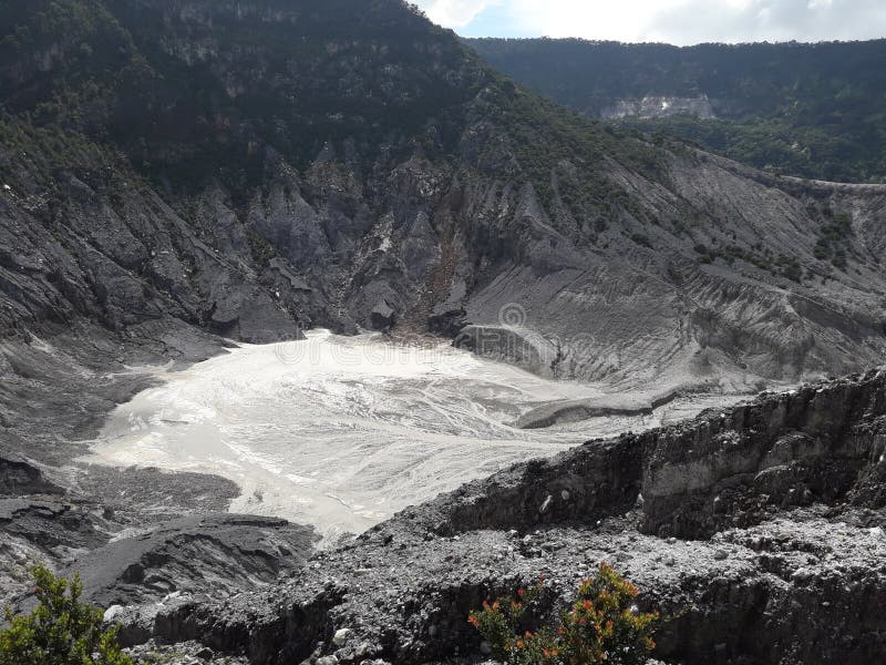 The Crater on Mount Tangkuban Perahu, West Java, Indonesia Stock Image ...