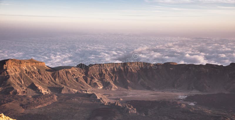 Crater of Mount Teide with Dramatic Clouds Stock Photo - Image of ...