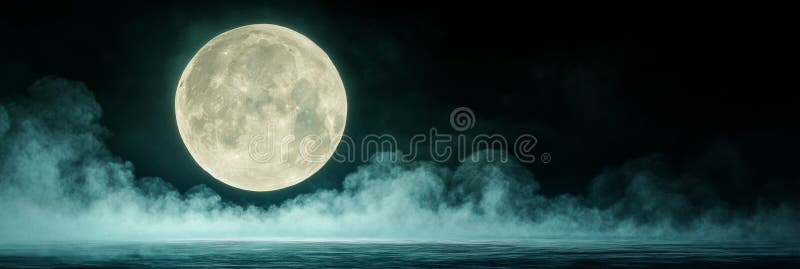 The Crater-textured Lone Moon Under Gentle Full Moon Light Stock Image ...