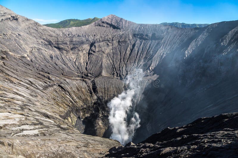 Crater volcano Bromo, Java stock photo. Image of adventure - 258727218