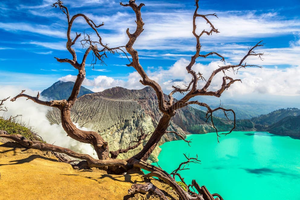 Crater volcano Ijen, Java stock image. Image of indonesia - 268578881
