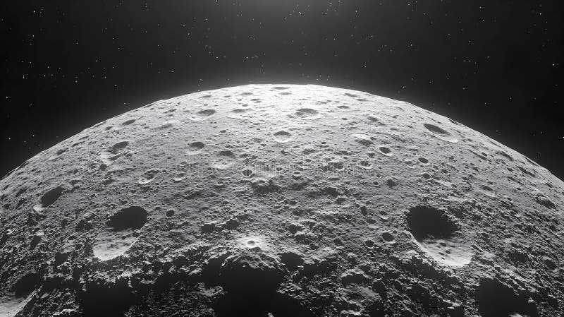 Cratered Lunar Surface 3D Render Stock Illustration - Illustration of ...