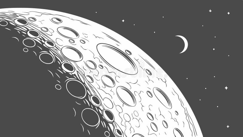 Cratered Moon, Lunar Surface, Space Exploration, Vector Design ...