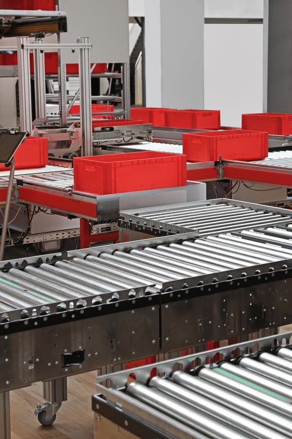 Crates Conveyor Rollers Distribution Stock Image - Image of storage ...