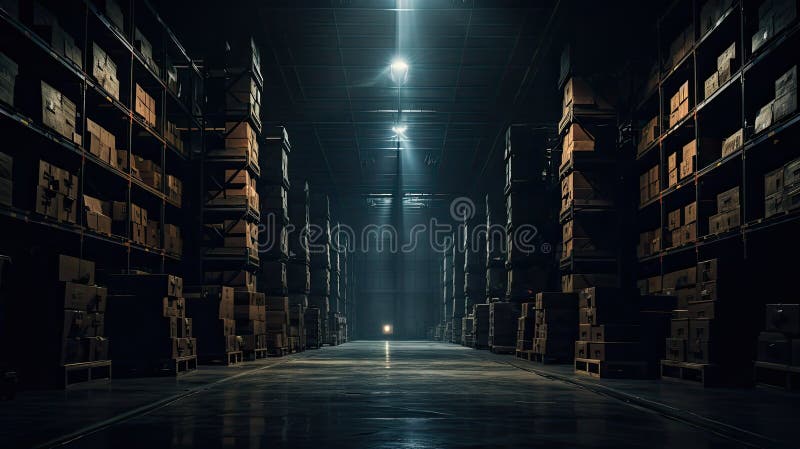 Crates warehouse dark stock illustration. Illustration of facility ... Crates warehouse dark stock illustration. Illustration of facility ...