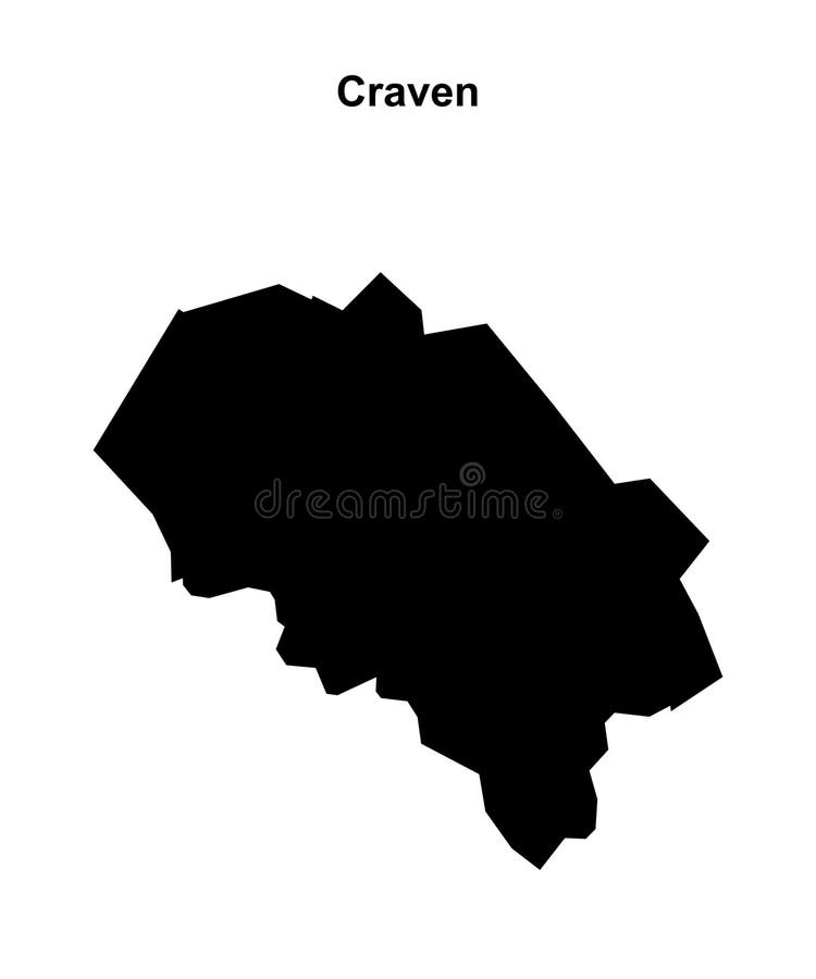 Craven outline map stock vector. Illustration of administrative - 371642824