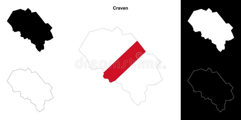Craven outline map stock vector. Illustration of region - 334901769