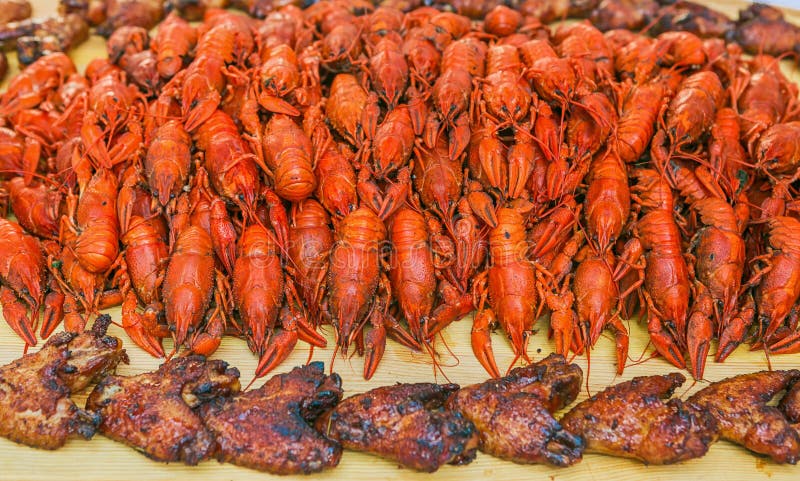 Crawfish. Boiled Red Crawfish. Crawfish Ready To Eat. Beer Snack ...