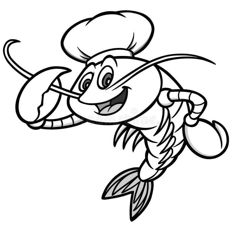 Crawfish Chef Mascot stock vector. Illustration of cheerful - 53833827