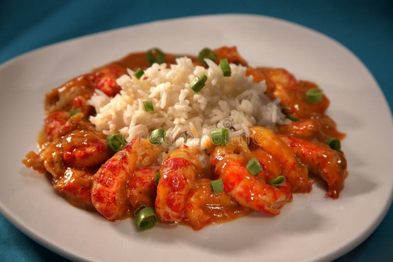 Crawfish and Rice in New Orleans Style Sauce Stock Photo - Image of ...