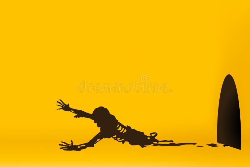 Half zombie men silhouette stock illustration. Illustration of fantasy ...
