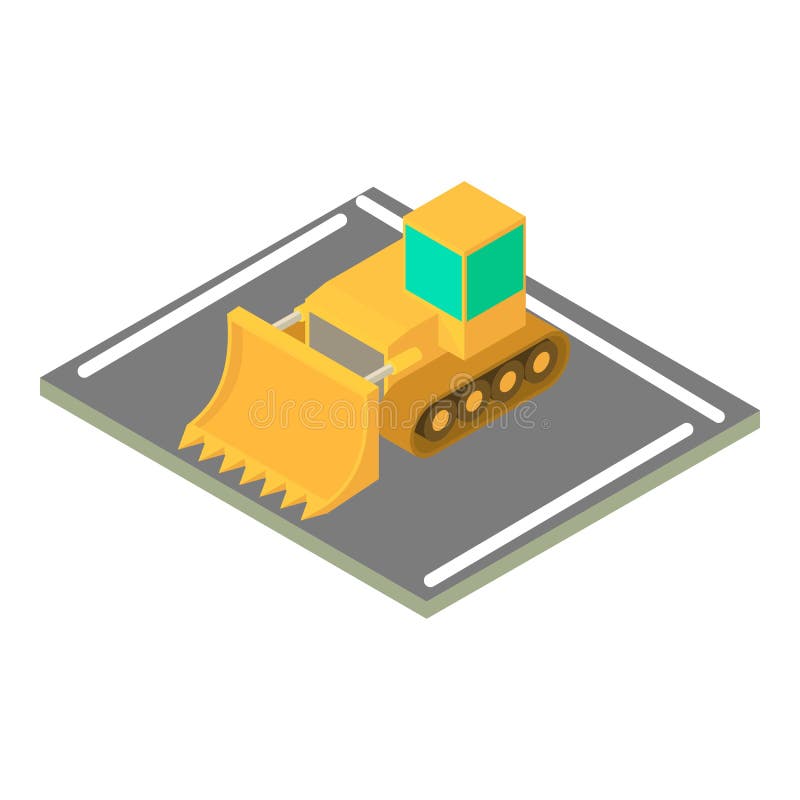 Crawler Bulldozer Icon, Isometric Style Stock Vector - Illustration of ...