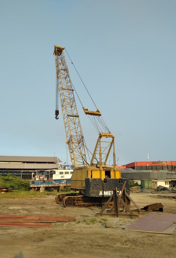 Crawler Crane in the Docking Area Stock Image - Image of loads ...