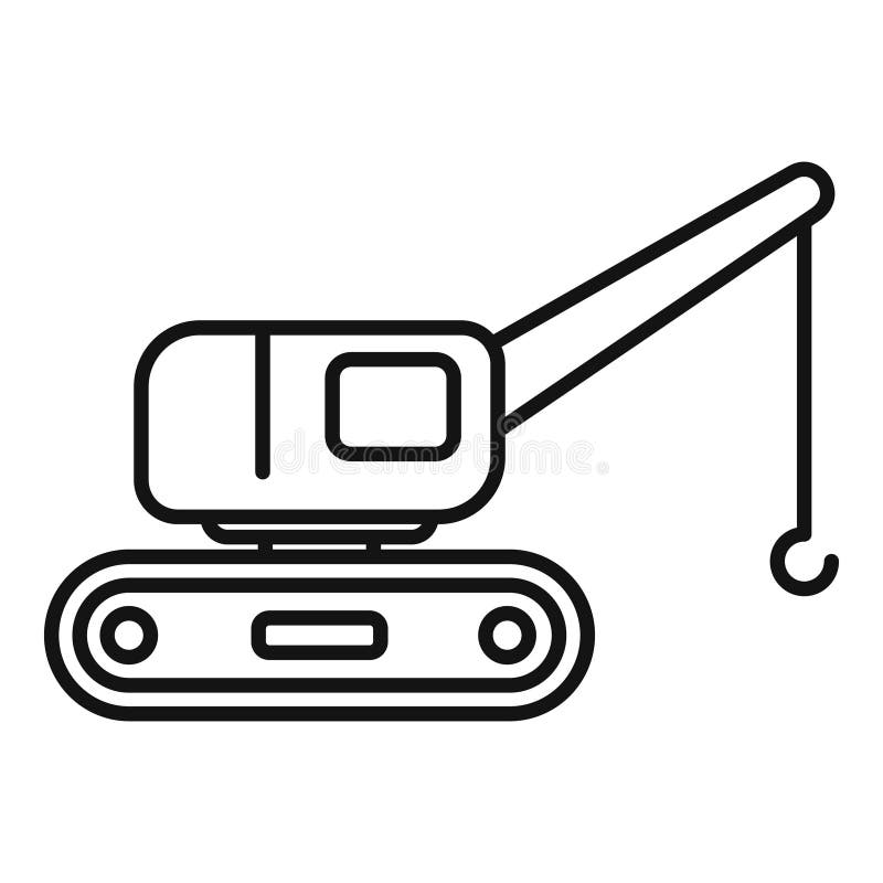 Crawler Crane Lifting Building Materials on Construction Site Icon ...