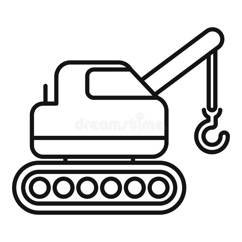 Crawler Crane Lifting Hook Construction Vehicle Icon Stock Vector ...