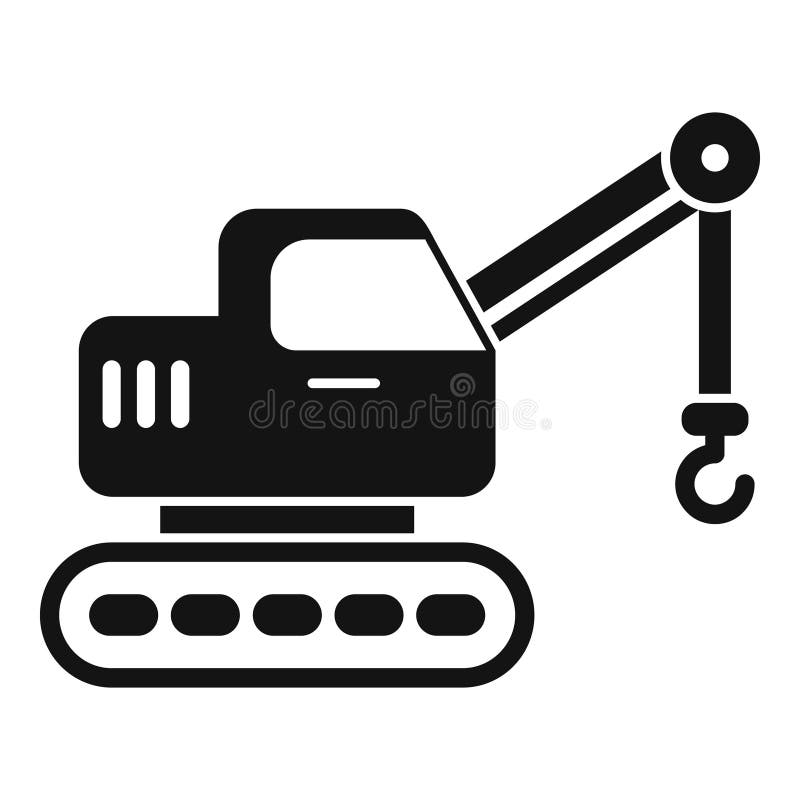Crawler Crane Lifting with Hook Simple Icon Logo Design Stock Vector ...