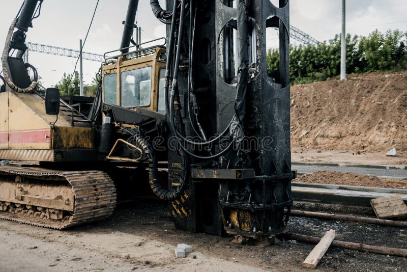 Crawler drilling rig stock photo. Image of engineering - 232959514