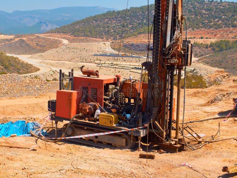 Crawler Drilling Rigs Perform Engineering and Geological Surveys Stock ...