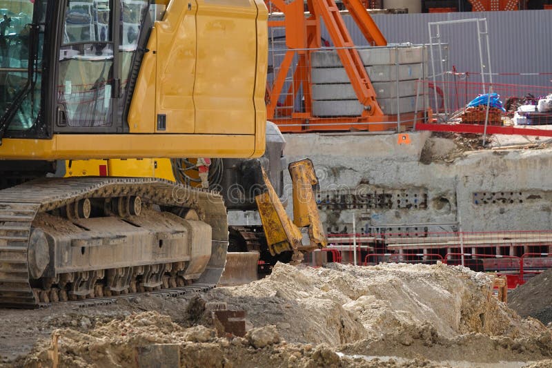 Crawler Excavator on Construction Site Editorial Photography - Image of ...