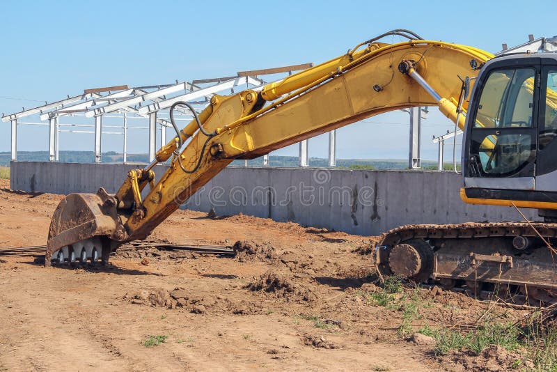 Crawler Excavator at a Construction Site. Special Machinery for ...