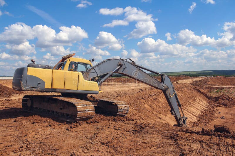 Crawler Excavator at a Construction Site. Special Machinery for ...