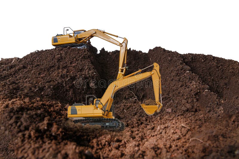 Crawler Excavator Digging the Soil,in the Construction Site Stock Image ...