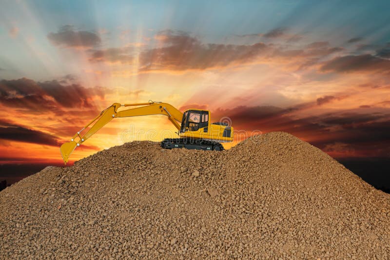 Crawler Excavator is Digging in the Construction Site. Stock Image ...